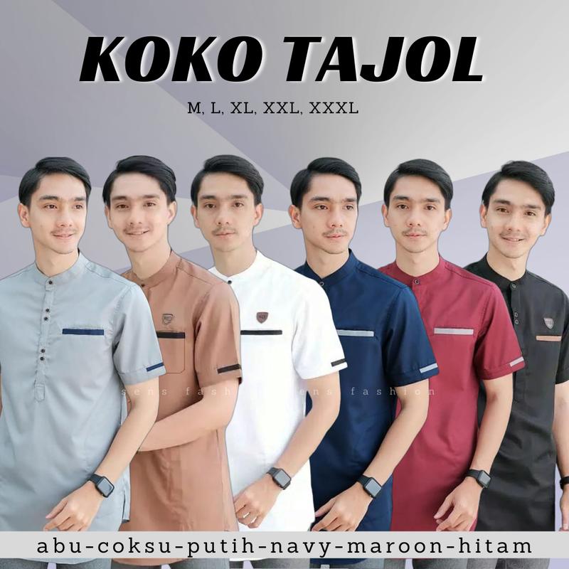 PAKET ISI 4 BAJU KOKO POLOS MODEL TAJOL LENGAN PENDEK - Shop | Tokopedia