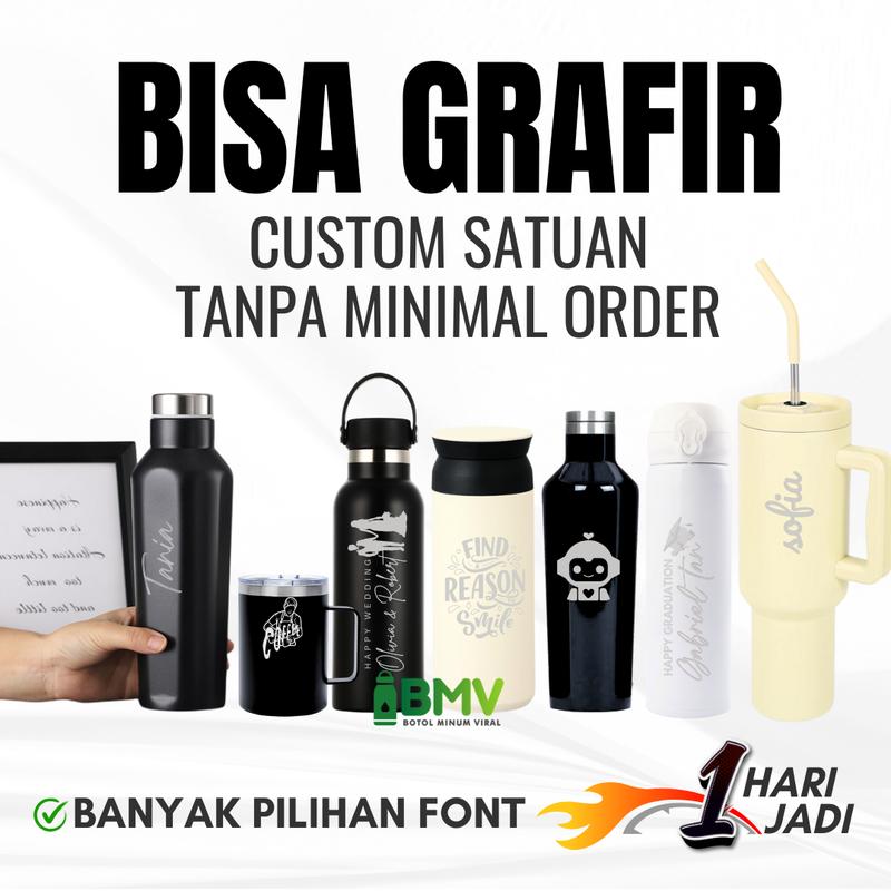 Tumbler Custom Logo Grafir Laser Aesthetic Souvenir Hampers Hadiah ...