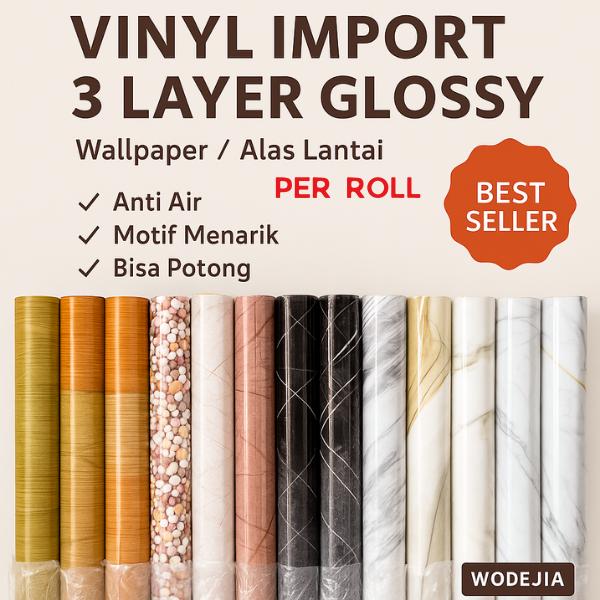 Promo [Wodejia] Karpet Vinyl 3 Layer Glossy Finishing Alas lantai Vinyl ...