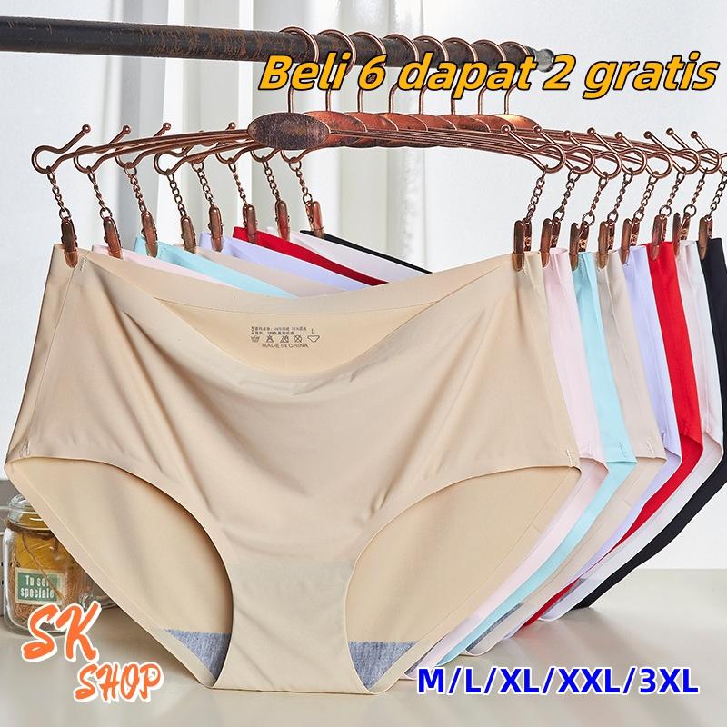 Isi 8pcs Celana Dalam Wanita Premium Quality CD Seamless Halus - Shop ...