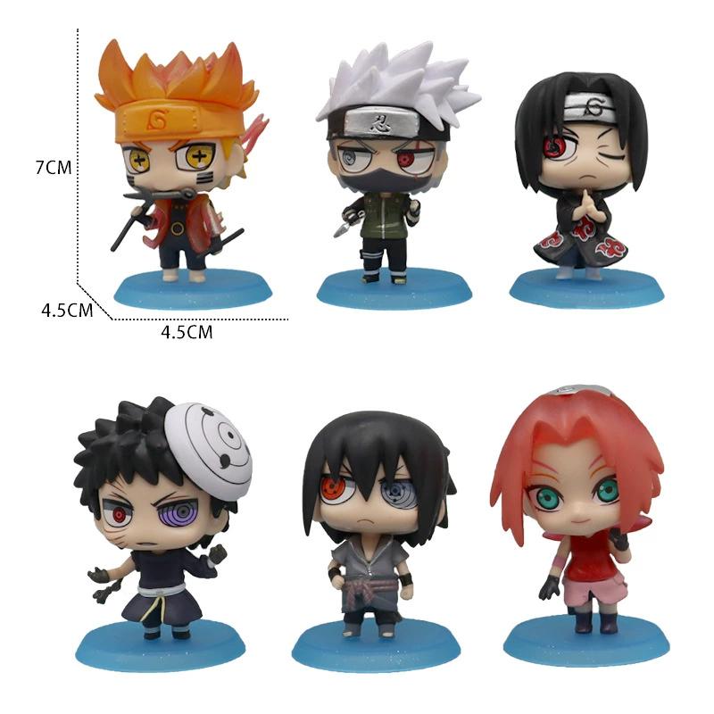 SET 6 Naruto Chibi Action Figure Sakura Obito Kakashi Itachi - Shop ...