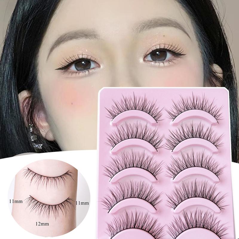 5Pairs False Eyelashes Natural Wispy Lash Extension Little Devil ...