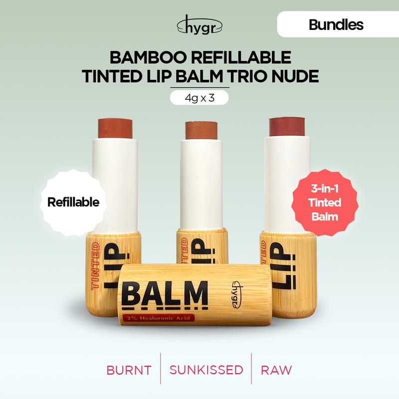 [TRIO NUDE] Bamboo Refillable HYGR Natural Eco Trio Nude Tinted ...