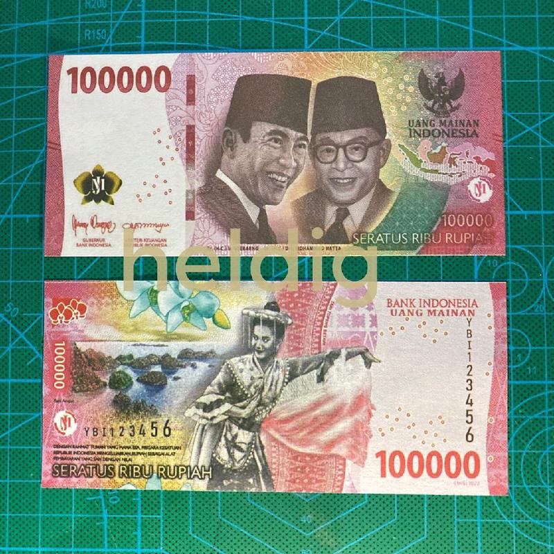 10 Lembar Duit Mainan Untuk Hiasan Mahar Edukasi Contoh Display - Shop ...