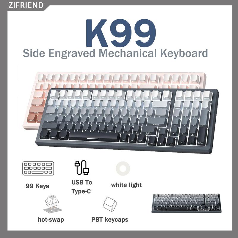 ZIFRIEND K99/K82 Bàn Phím Máy Tính Có Dây 99 Phím Phím PBT Chữ - TikTok ...