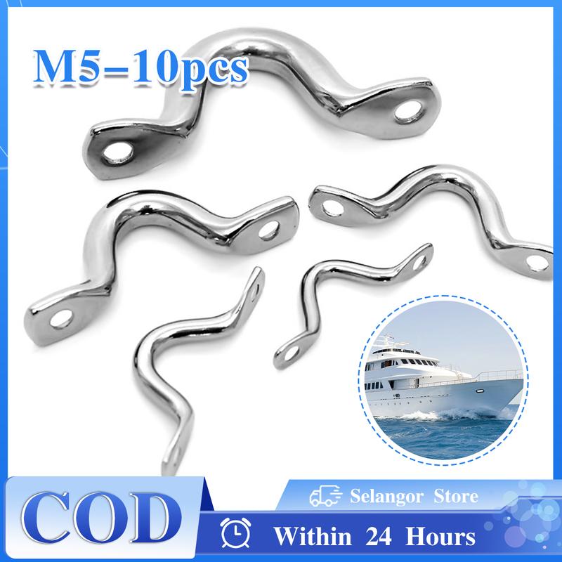 10Pcs Boat Pad Eye Stainless Steel U Shape Pad Eye Plate Ceiling Hook ...