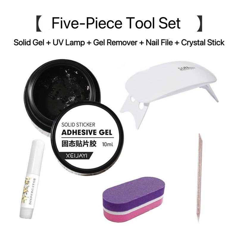 Solid Gel Tool Kit: Solid Gel Lamp, Gel Remover, Nail File, Crystal ...