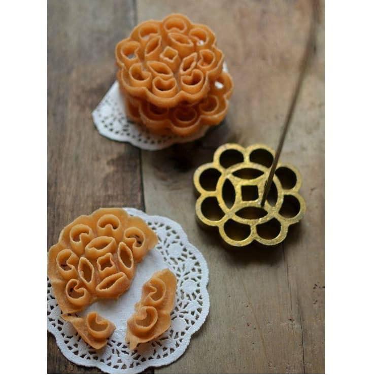 Acuan Kuih Ros / Rose Cookies Mould / Acuan Kuih Goyang / Tembaga Acuan ...
