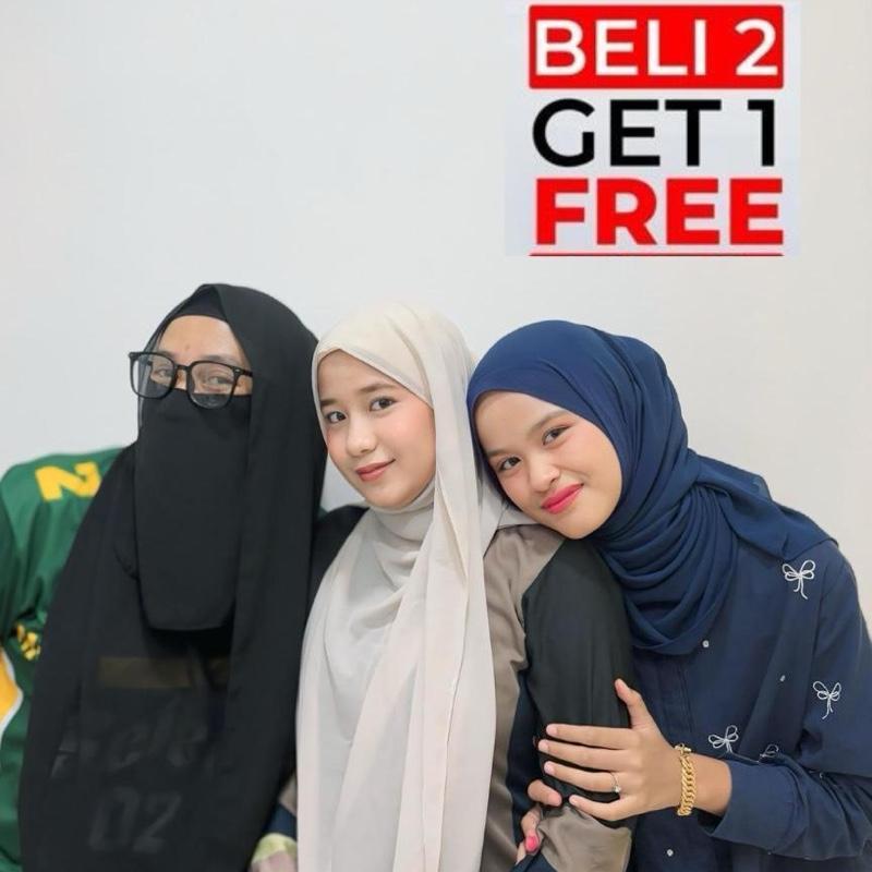 COMBO SHWAL CHIFFON BUY 2 FREE 1 - TikTok Shop Malaysia