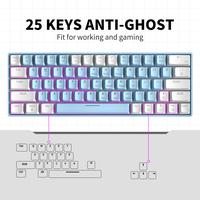 Promo RAIKU K61 Mechanical Keyboard 61-Keys Gaming Mini Keyboard 3-Pin ...