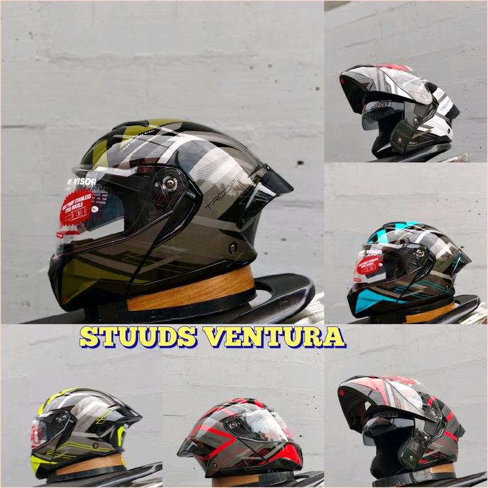 Jual HELM MODULAR STUDDS TROOPER CORAK PLUS SPOILER DOBLE VISOR SLOT ...