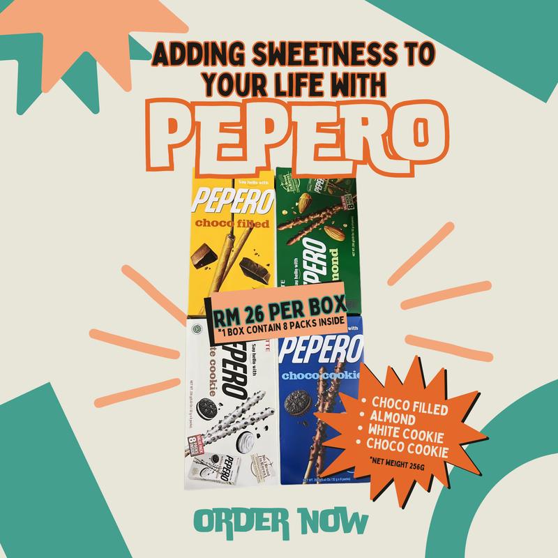 Lotte Pepero Big Pack - 32g x 8 packs 256g (Choco Filled/Almond/White ...