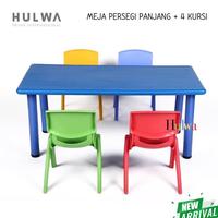 Jual Meja Persegi Panjang Anak TK Warna Warni Kaki Besi Hulwa SET 4 ...