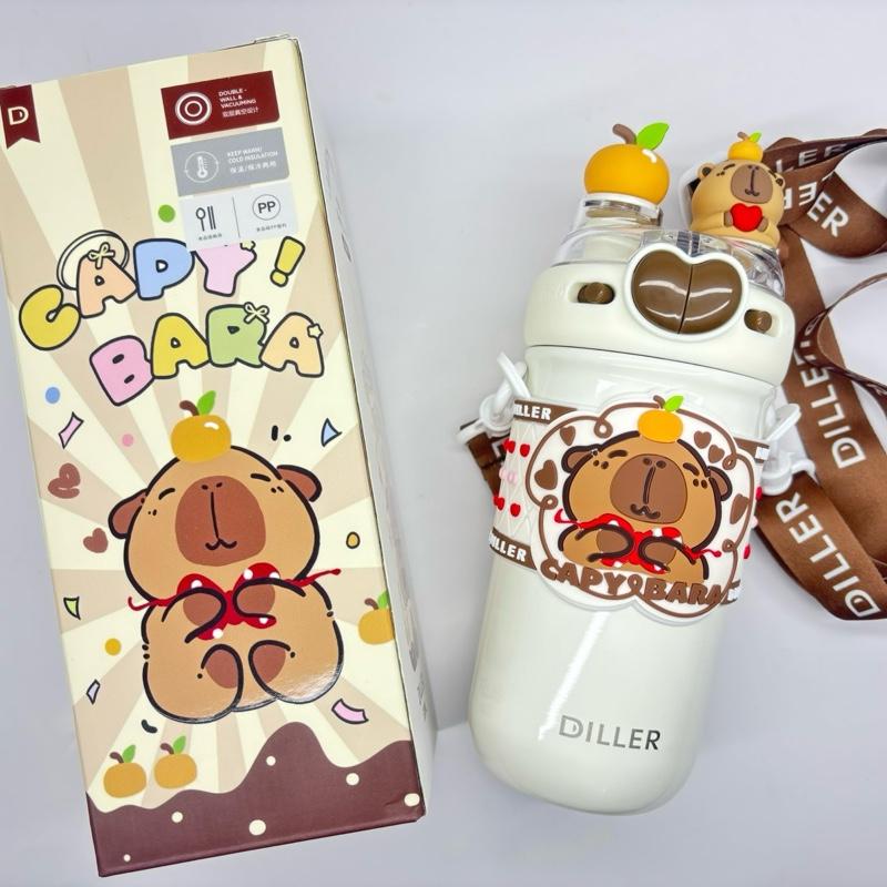 Tumbler Botol Minum Anak 2in1 Capybara 520ML Stainless Steel 316 Anti Slip - Shop | Tokopedia