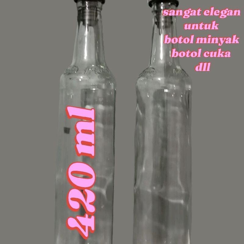 botol marjan kaca 420ml / botol minyak / botol madu / botol cuka ...