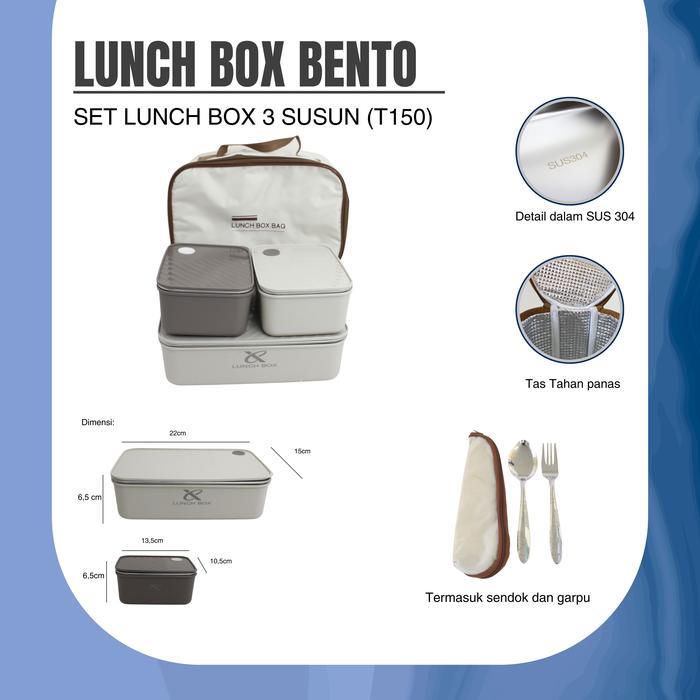 Jual LUNCH BOX BENTO SET 3 SUSUN TYPE T150 - Kota Surabaya - Lucky ...