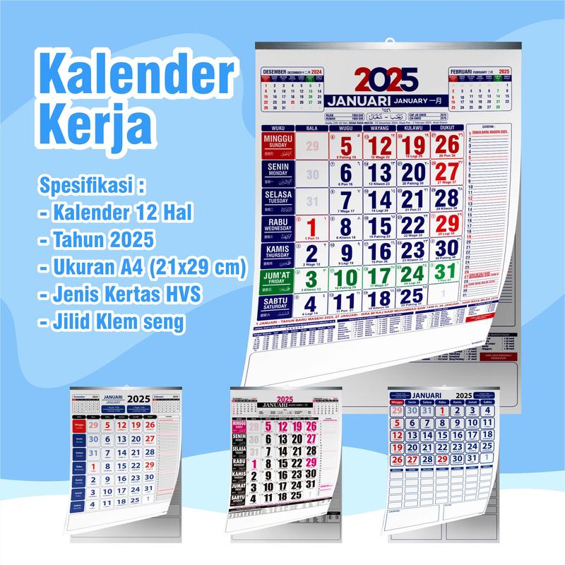 Kalender Kerja - Kalender kerja dinding - kalender kerja hvs - Shop ...