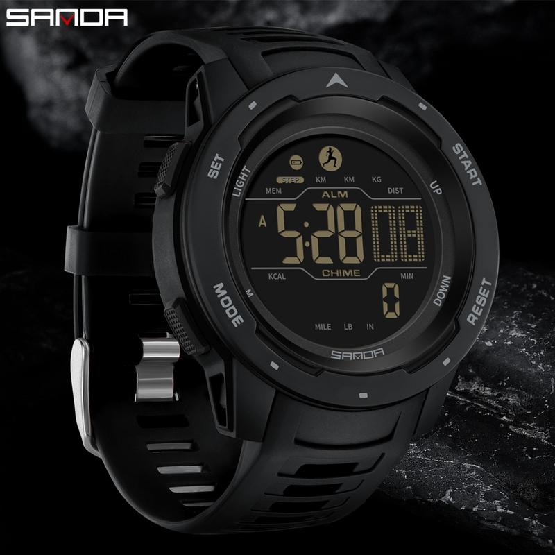 Jam Penggera Pedometer Kalori, SANDA, Kalis Air, Pelbagai fungsi ...