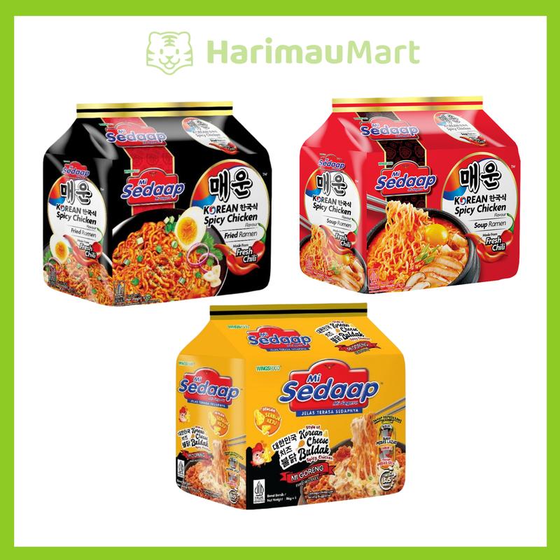 Mi Sedaap Korean [Soup Spicy, Goreng Cheese Buldak, Spicy Goreng ...