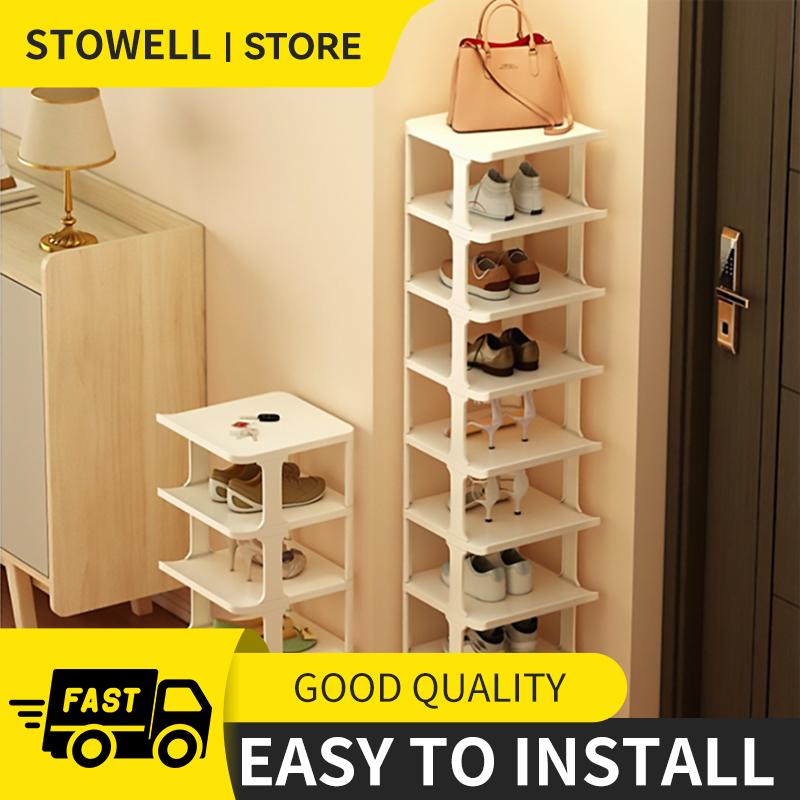 STOWELL Plastic Shoe Rack Organiser Multi-Tier Shoe Rack Dust-Proof ...