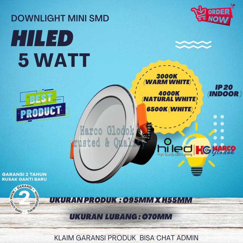 Lampu downlight LED HILED Mini SMD 5Watt - Shop | Tokopedia