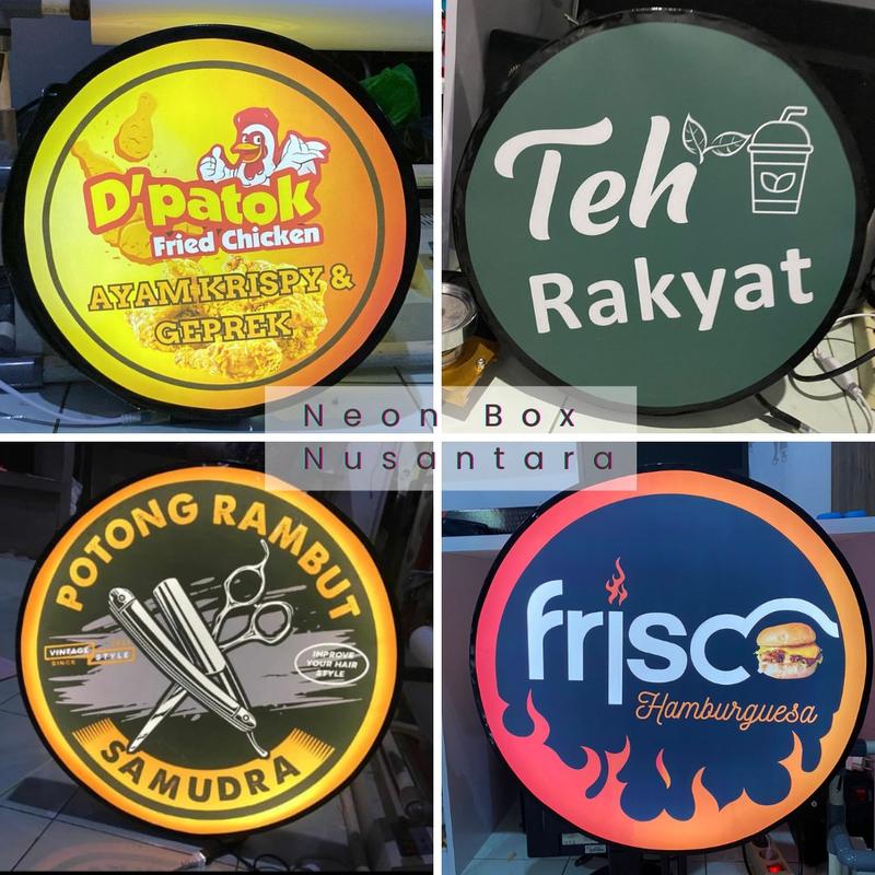 Neon Box Bulat 50cm 2 Sisi Menyala Terang dengan Bracket Bes - Shop ...