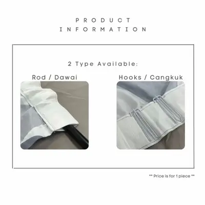 Langsir/Curtain Murah Hook Rod Cangkuk Pattern Semi Blackout Curtain ...