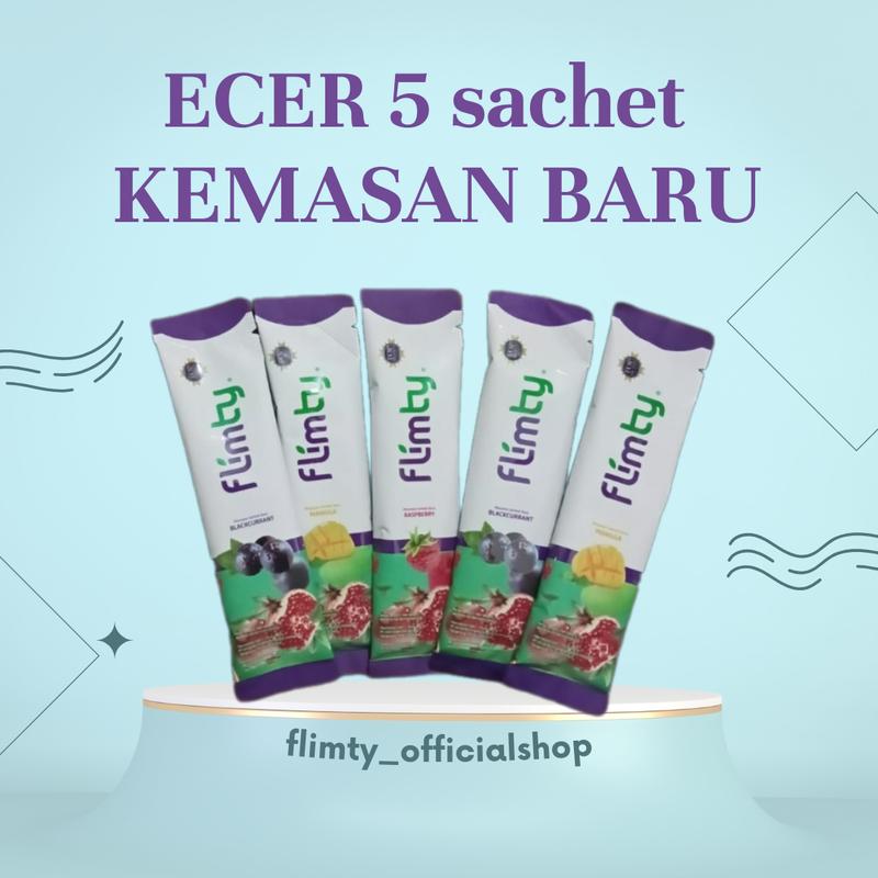 Flimty Minuman Serbuk ECER 5 sachet - rasa Raspberry, Blackcurrant ...