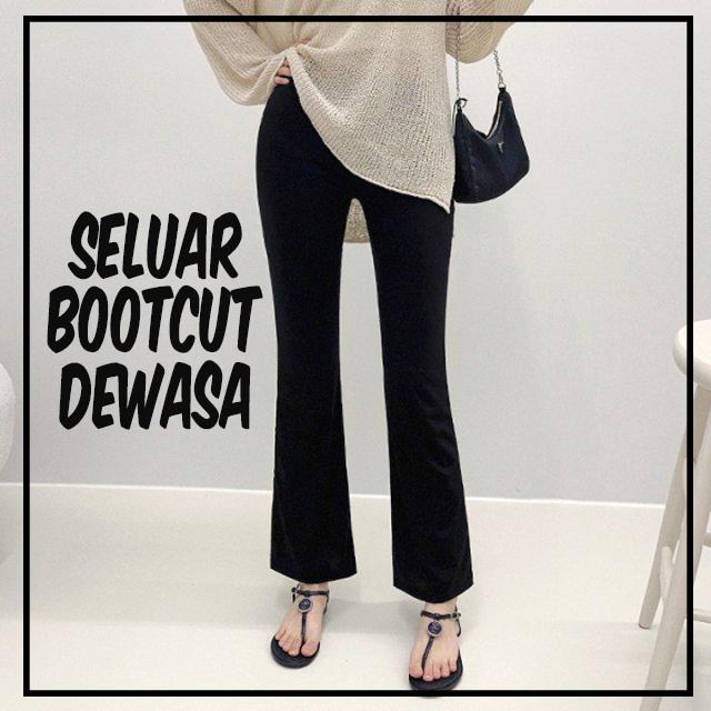 Seluar Bootcut Wanita / Saiz S M L XL 2XL / Warna Hitam - TikTok Shop ...