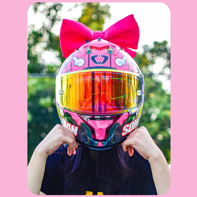 Motorcycle Female Riding Helmet Decoration Handmade Cute Bow - TikTok ...