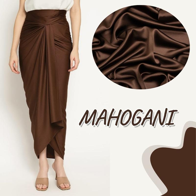 FREE RING Rok Lilit Satin Warna Mahogani / Rok Lilit Polos Premium ...