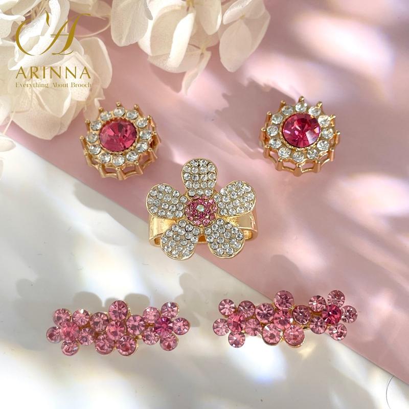 5in1 Set Cincin Kerongsang Bunga Premium Sutera Selendang Gesper ...