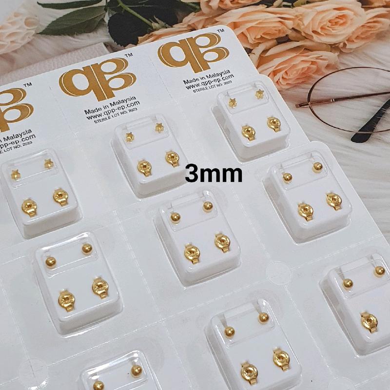 QPP 3mm Piercing Earrings / Subang Tindik - TikTok Shop Malaysia
