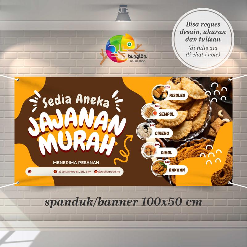 Cetak Spanduk Banner Cokelat dan Kuning Organik Ilustratif Banner ...