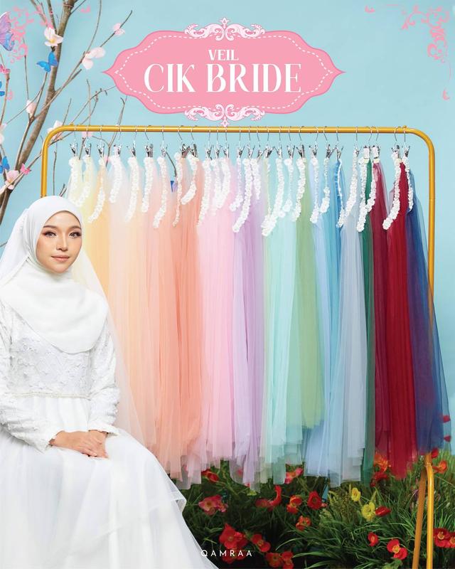 Veil Cik Bride by Qamraa Veil Nikah Tunang Pengantin Bride Bunga ...