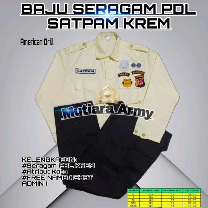 Jual seragam pdl pdh satpam cream terbaru /seragam pdh cream/seragam ...