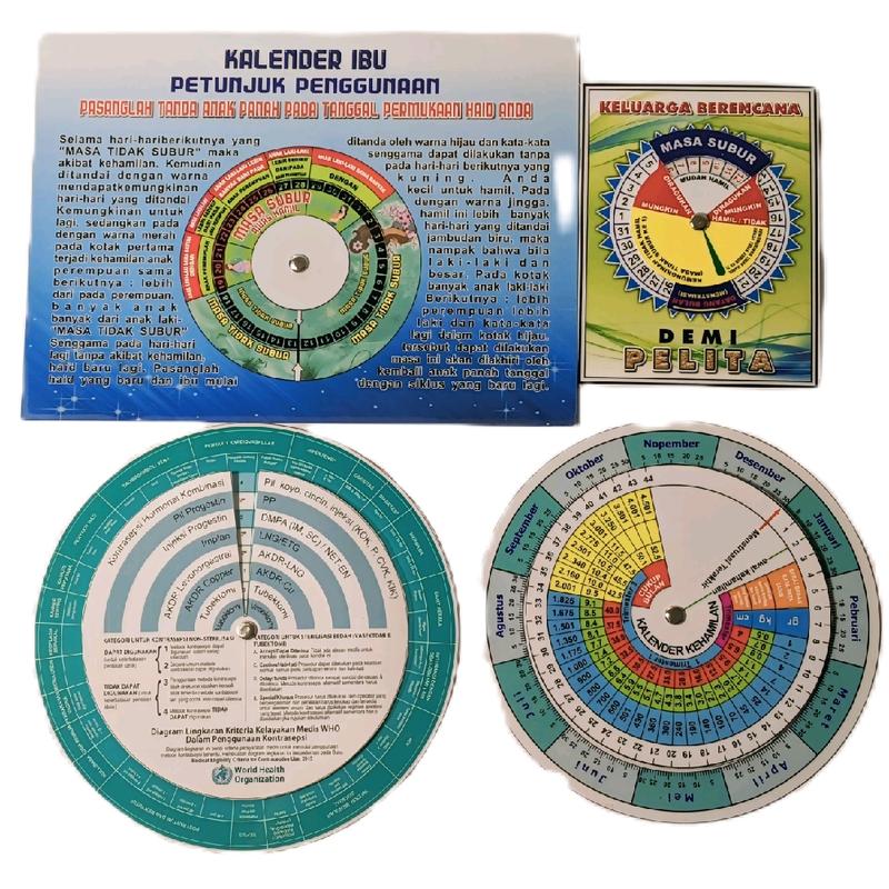 1 Paket dapat 4 Kalender Kehamilan, Kalender Masa Subur, Kalender KB ...