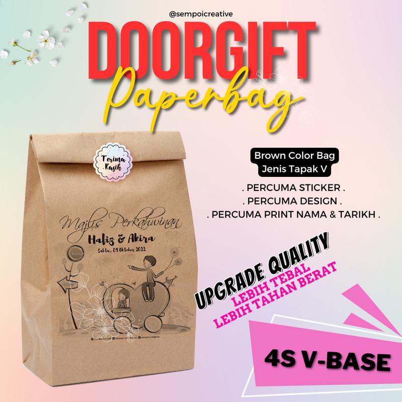 PAPER BAG (4S) V-BASE CUSTOMIZE PRINT [550pcs~1000pcs] DOORGIFT/GOODIES ...