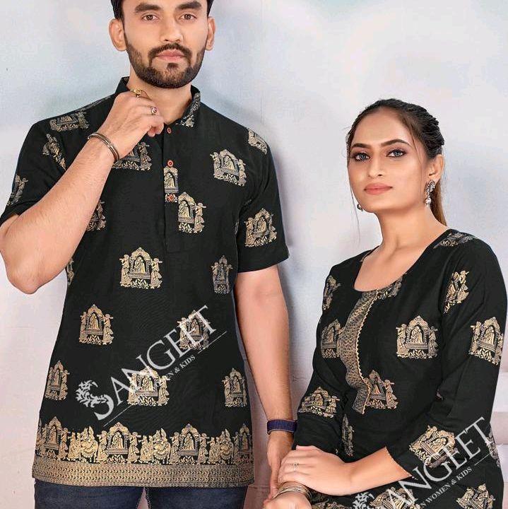 PALLAKU COMBO MEN & WOMY FULL PRINT KURTA RAYAN MATERIAL SIZ - TikTok ...