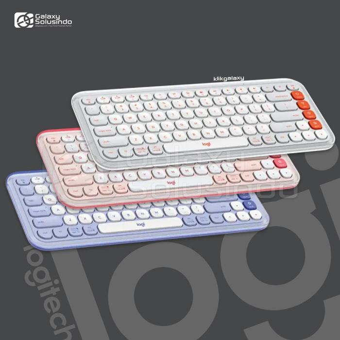 Promo Logitech POP ICON Wireless Keyboard - Lilac / Off White / Rose ...