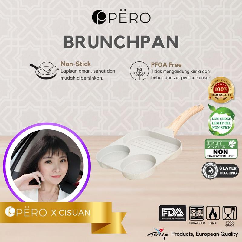 [Exclusive Ci Suan] Pero Brunch Pan Egg Pan 18.5x18.5cm Nonstick - Shop | Tokopedia