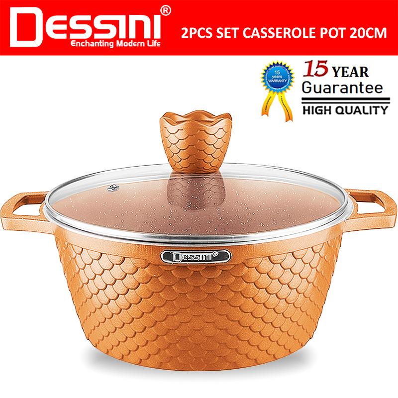 DESSINI ITALY GGF-20 Granite Die Cast Aluminium Non Stick Casserole ...