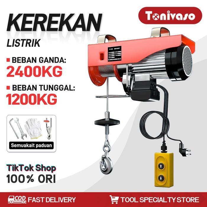 Promo Tonivaso COD Electric Hoist Wire Rope Katrol Mini Listrik Panjang ...