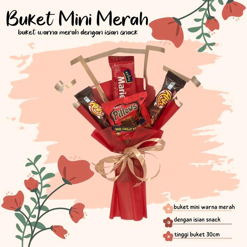 Buket snack mini dan buket kosong kertas merah Gift Food Toples - Shop ...
