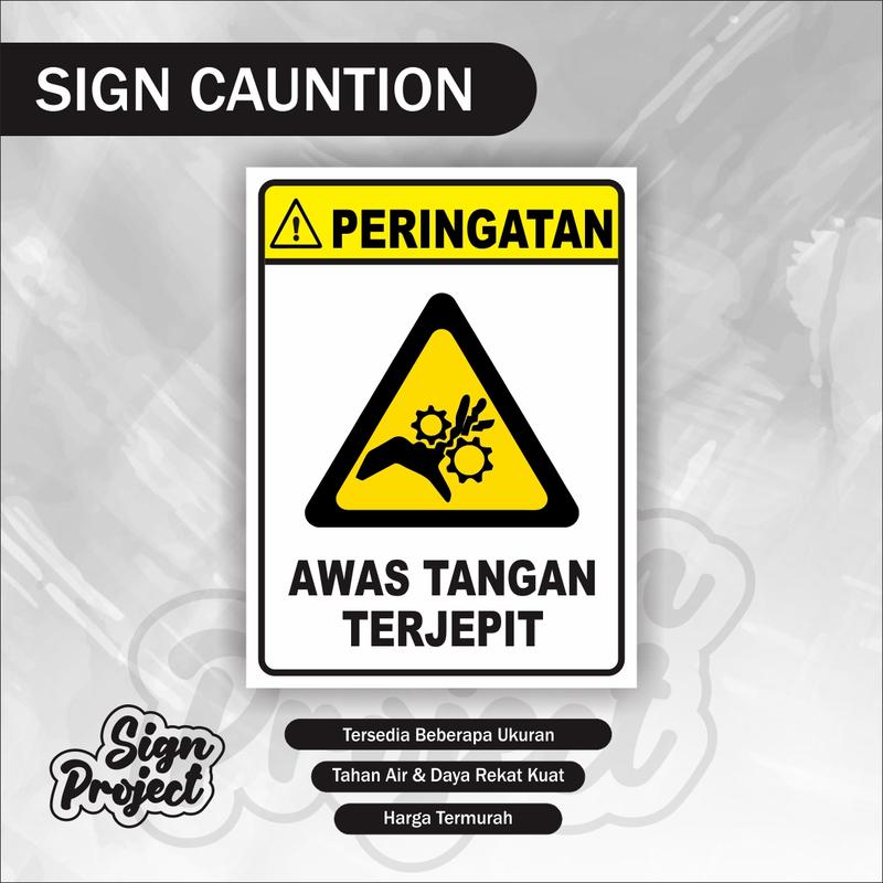 Stiker Peringatan Awas Tangan Terjepit / Sticker Awas Tangan - Shop ...