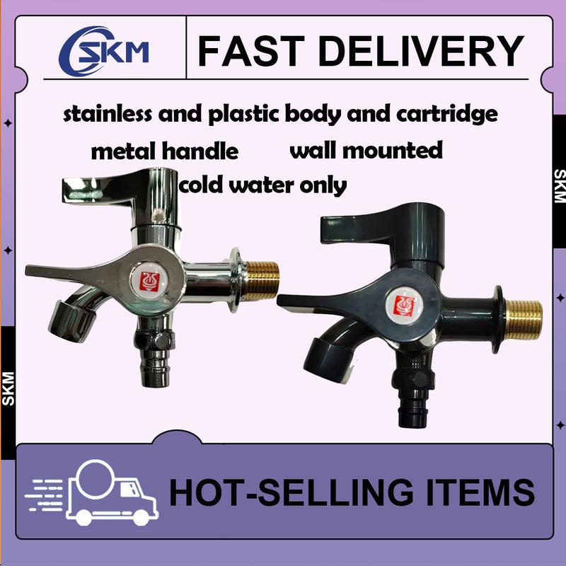 1in2 Out Faucet Stainless Steel Two Way Faucet for Bathroom Kitchen ...