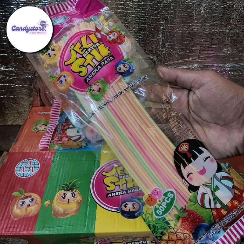 AAA jelly stik permen yogurt sedotan super panjang isi 50 pcs 1 pack ...