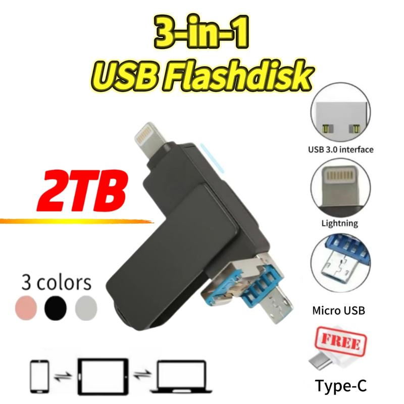 2TB 3 in 1 iOS OTG USB Flash Drive 32GB 64GB 128GB 512GB 1TB - Shop ...