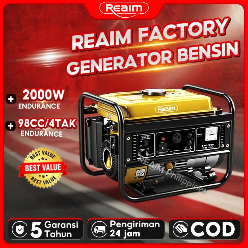 Reaim Generator Portabel Bensin Tugas Berat untuk Rumah Senyap 4Tak ...