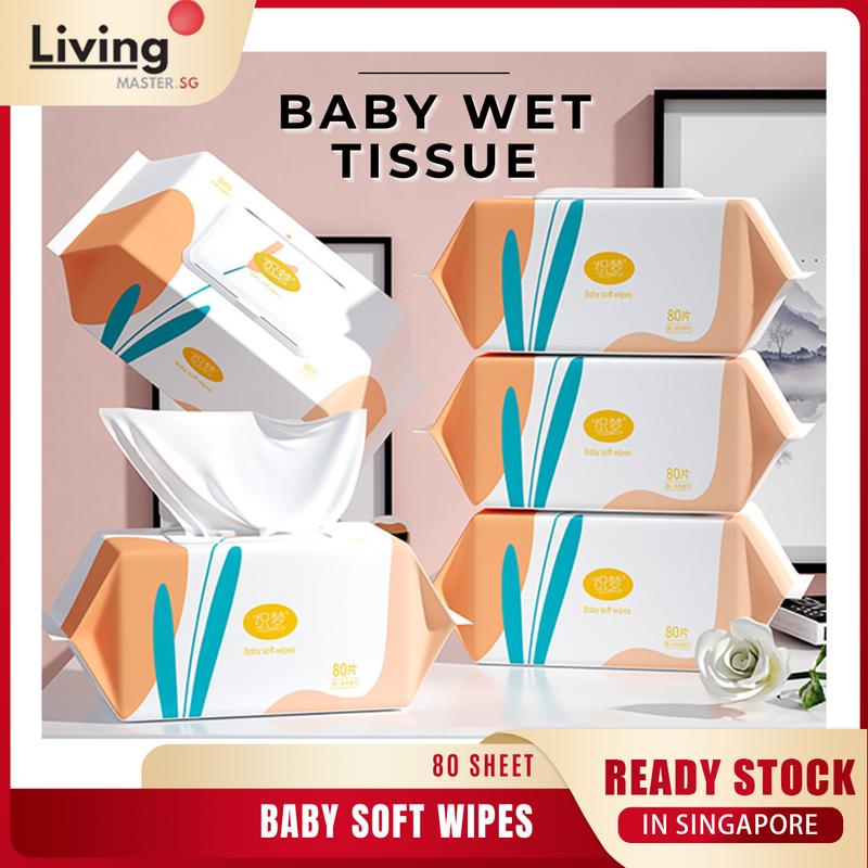 (Bundle 5 packs) 80 Sheet Wet Tissue Baby Wipes Baby Wipe Tissue ...